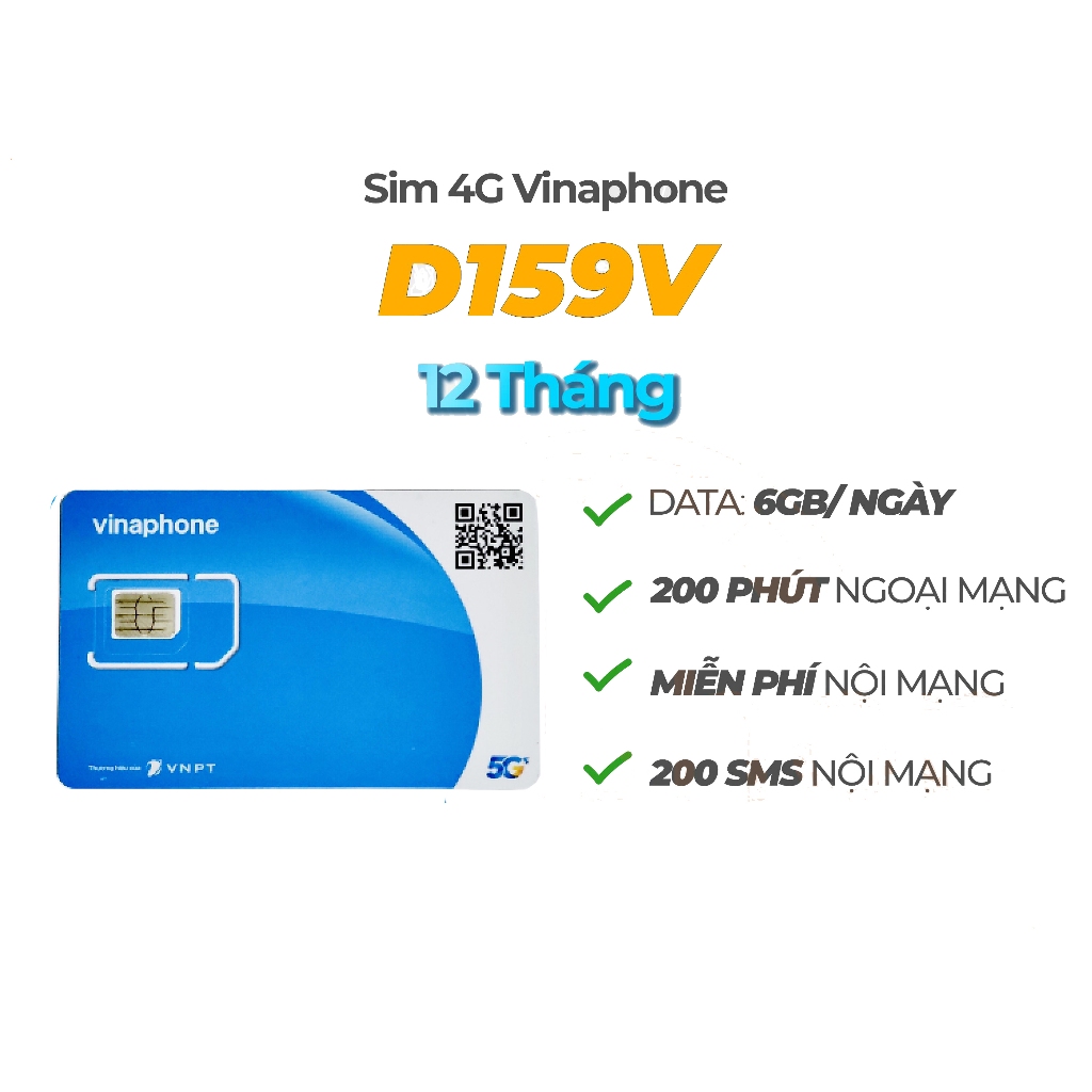 SIM 4G Vinaphone TD49 U1500 BIG50Y D219 D159V D199G D89Y Trọn Gói 1 Năm ...