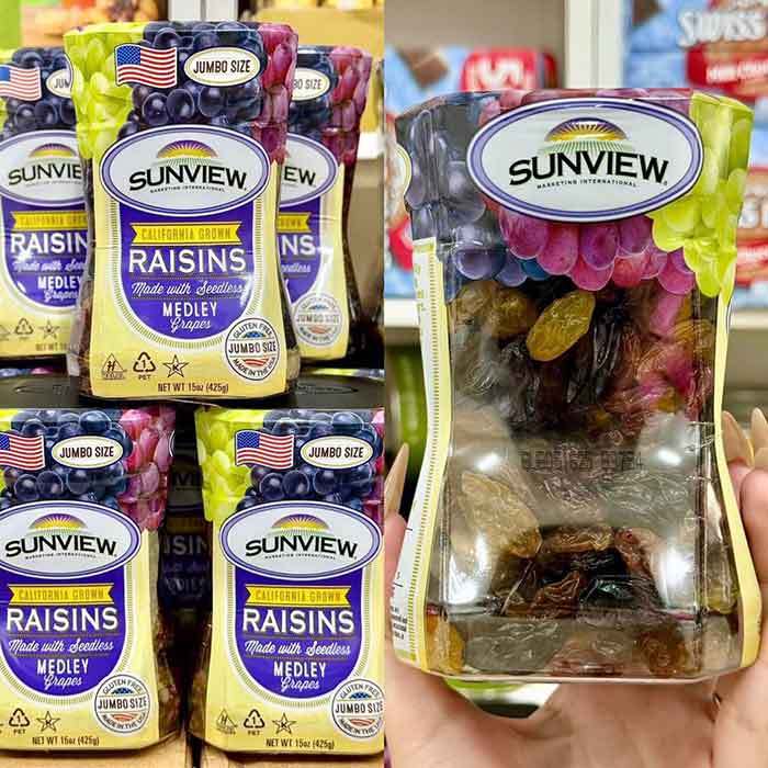 Mẫu Mới - Nho khô không hạt Sunview Raisins Seedless Medley 425g ...