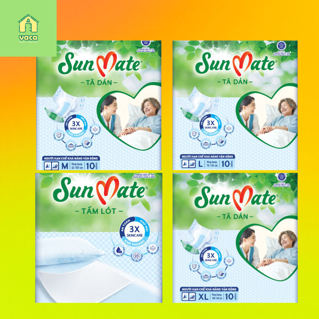 Tã dán người lớn SunMate đủ size M10/L10/XL10/Lót 10/ Lót 20 miếng | Shopee Việt Nam