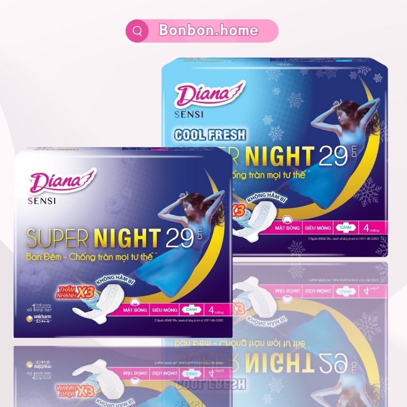 [BVS] Băng vệ sinh Diana SENSI Night, Cool Fresh Night 29cm loại 4 ...
