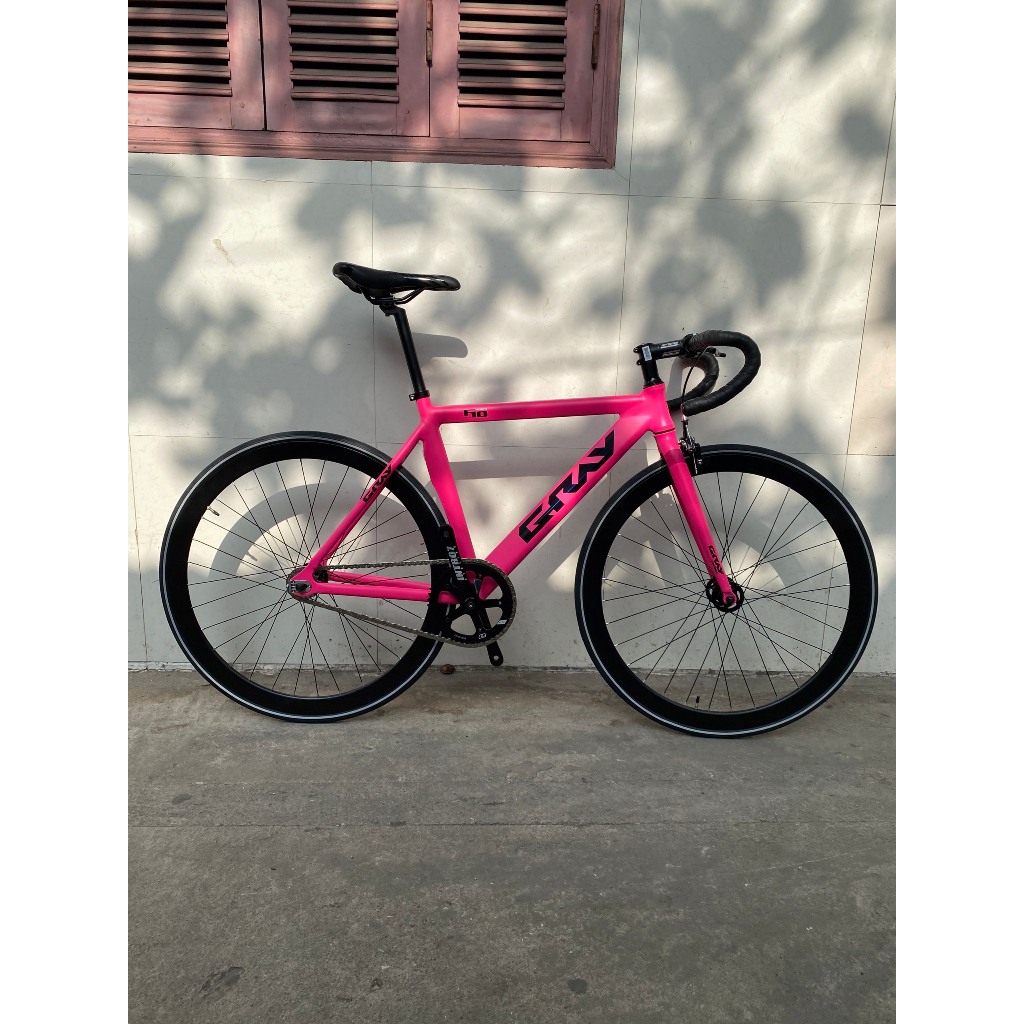 (Chat với shop trước khi đặt hàng) Xe đạp fixed gear Gray f10 màu hồng ...