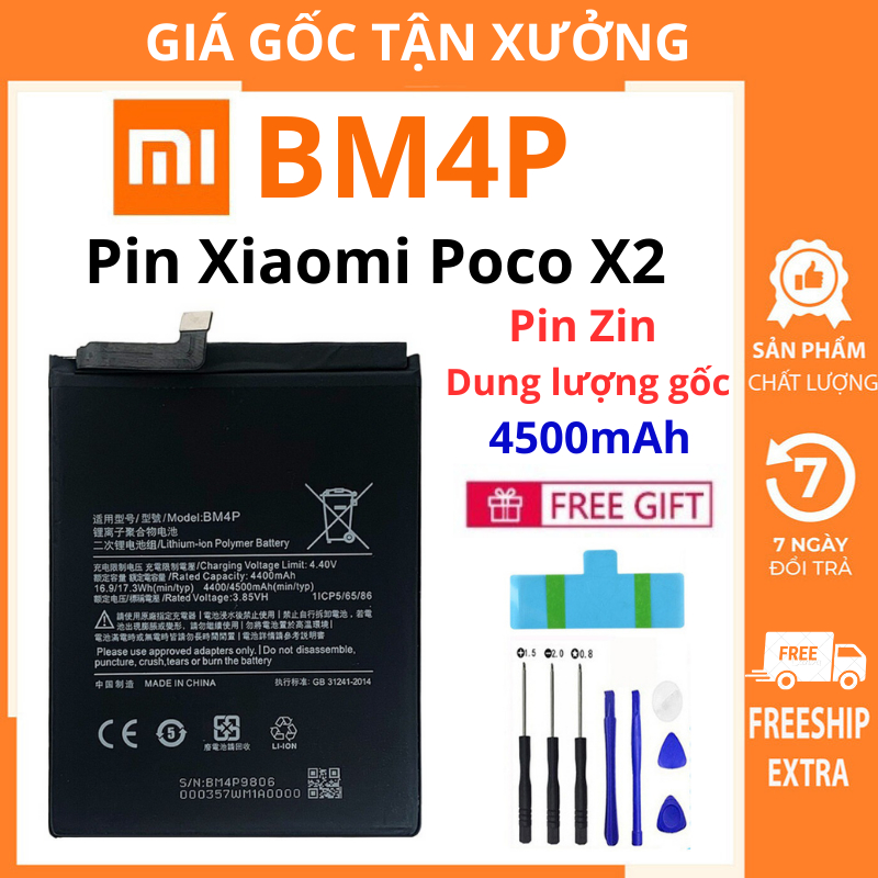Pin zin Xiaomi Poco X2 BM4P 4500mAh | Đủ Dung lượng gốc | Tặng bộ tháo ...