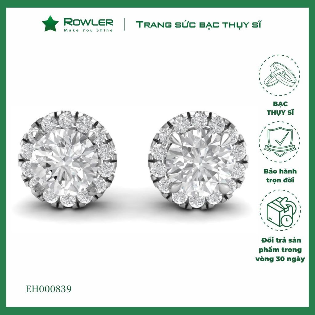 Bông tại bạc nữ đính đá Moissanite 6.0ly khuyên tai bạc cao cấp lấp ...