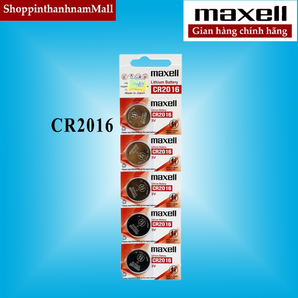 Pin CR2016 Maxell Lithium 3V Vỉ 5 Viên Chính Hãng | Shopee Việt Nam