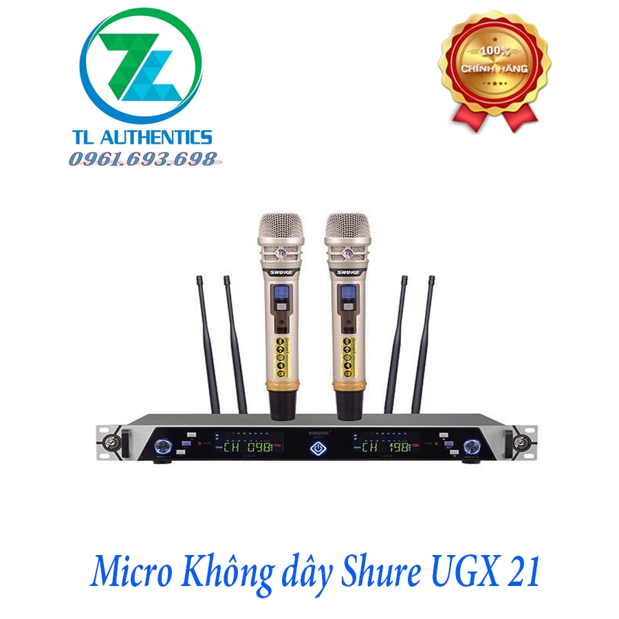 Micro không dây Shure UGX 21 thế hệ 2024,chế độ tự ngắt,4 râu thu sóng ...