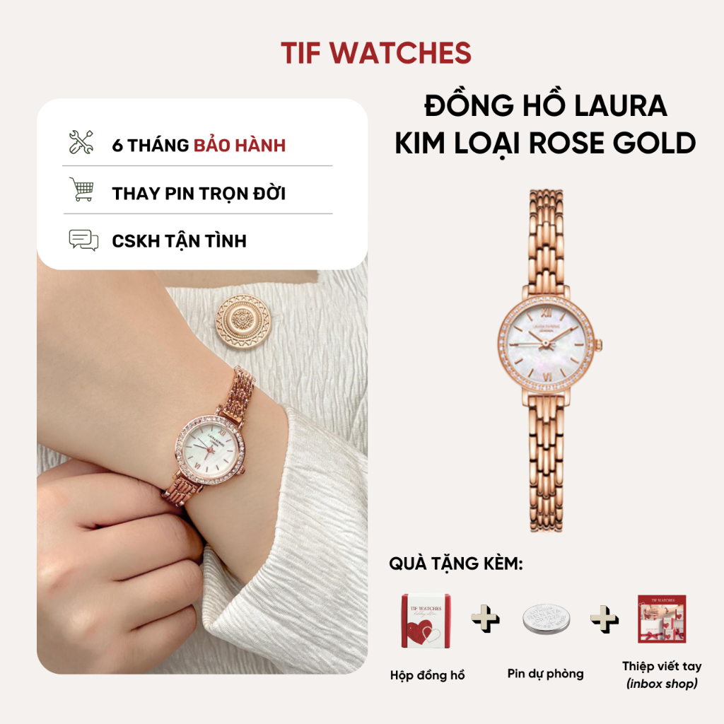 Đồng hồ đeo tay LAURA Rose Tif Watches Thời Trang Sang Trọng Chống Nước ...