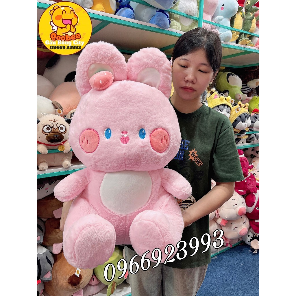 Gấu Bông Thỏ Má Hồng Tai Dâu - Thú Nhồi Hình Con Thỏ Mềm Mịn Dễ Thương ...
