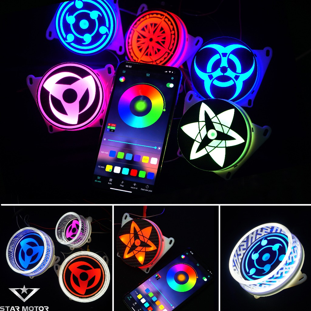 Vòng 3D kèm mặt Sharingan khiển Bluetooth trang trí Demi dành cho SH ...