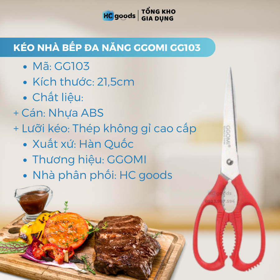 Kéo nhà bếp, kéo cắt thức ăn, kéo văn phòng nhiều loại làm bằng thép không gỉ chính hãng Hàn ...