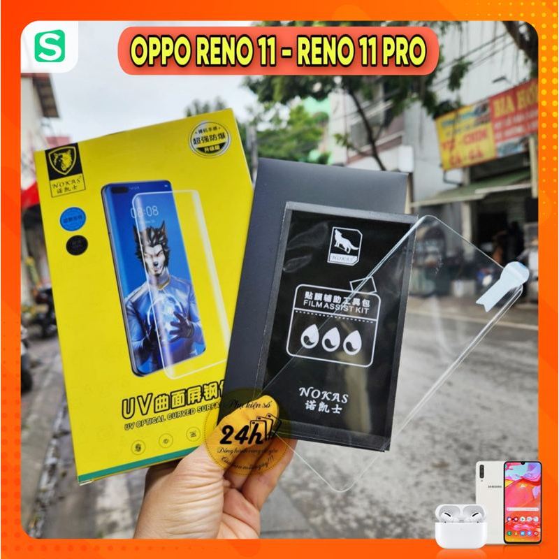 Kính cường lực UV NOKAS Xịn cho OPPO Reno 12 Reno 12 Pro Reno 11 5G Reno 11 Pro 5G đổ keo soi ...