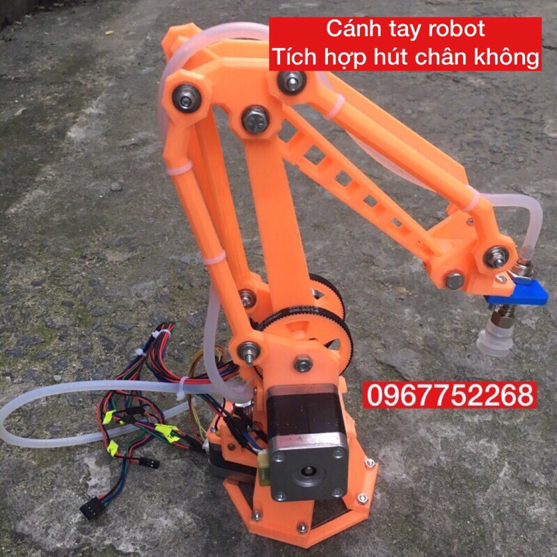Cánh tay robot FULL kim loại kèm động cơ bước giảm tốc (lắp ráp sẵn như ...