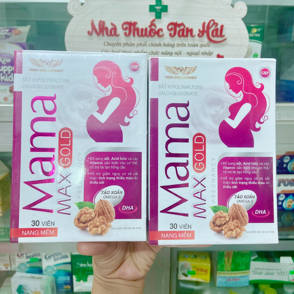 Viên uống MAMA MAX GOLD bổ sung vitamin tổng hợp cho phụ nữ chuẩn bị ...