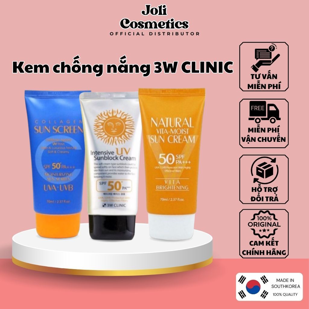 Kem chống nắng 3w Clinic intensive UV sunblock cream SPF 50 Pa+++ 70 ml | Shopee Việt Nam
