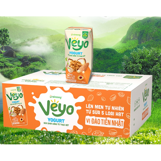 Thùng Sữa chua uống từ thực vật Veyo Yogurt vị Đào Tiên Nhật (30 Hộp x 180ml) | Shopee Việt Nam