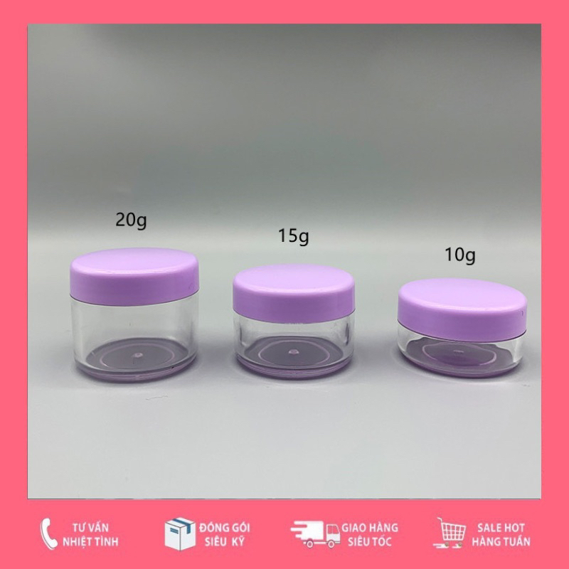 5g 10g 15g 20g Hũ Hộp Chiết Mỹ Phẩm Nắp Tím Pastel Hủ Tròn Đựng Kem, Triết Mĩ Phẩm | Shopee Việt Nam