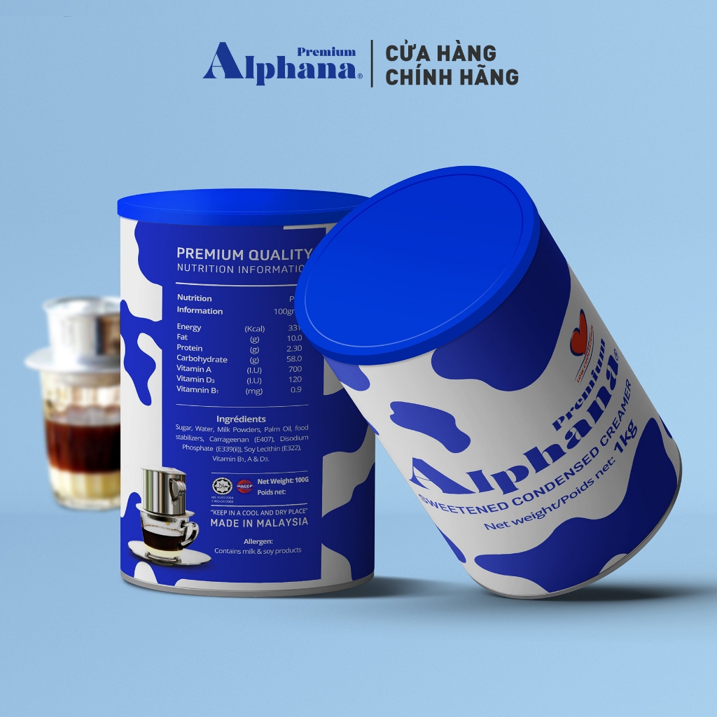 Combo 4 lon Cream đặc có đường Premium Alphana 1kg | Shopee Việt Nam