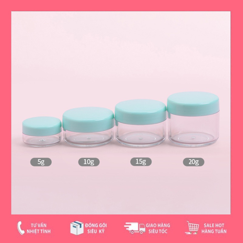 5g 10g 15g 20g Hũ Nhựa Nắp Xanh Mint Đựng Mỹ Phẩm Hủ Đựng Kem Face Bột Sang Triết Mĩ Phẩm Thân ...