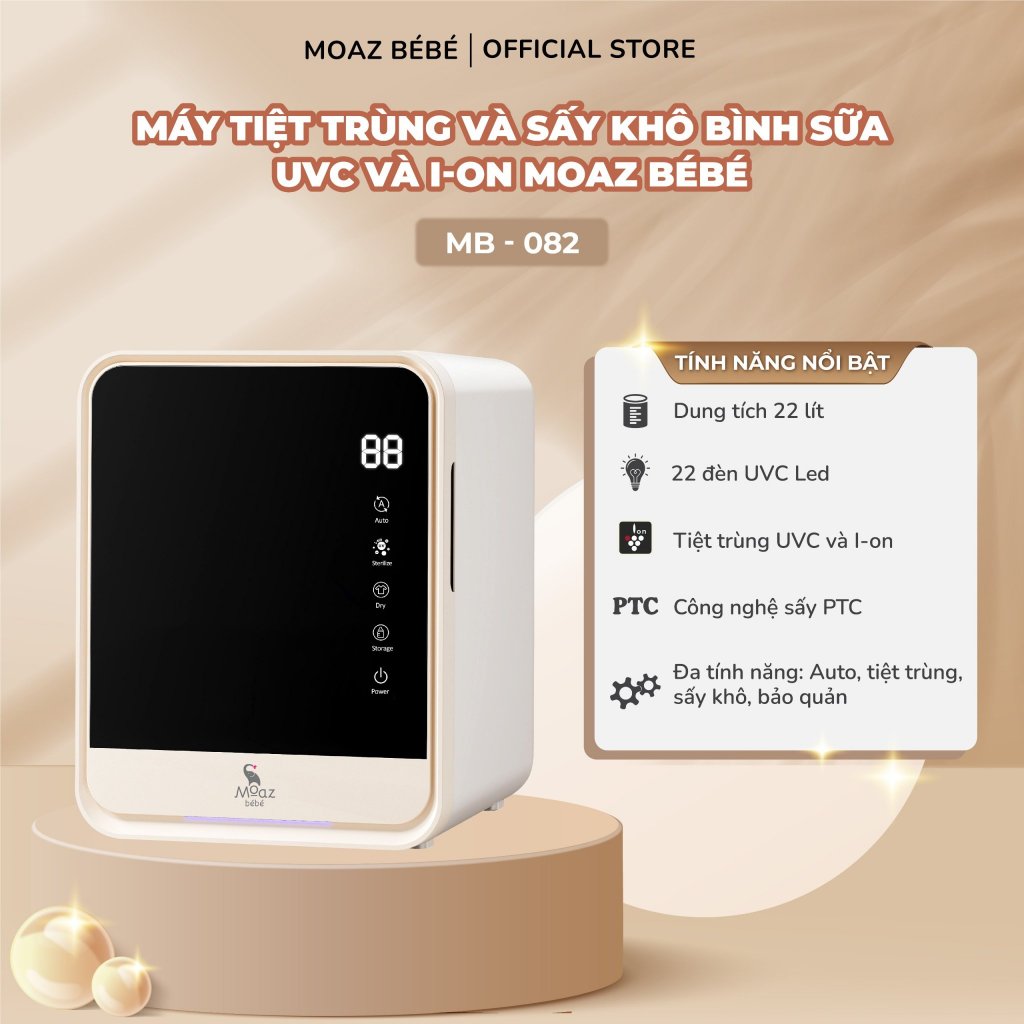 Máy tiệt trùng và sấy khô bình sữa UVC – ION Moaz BéBé MB-082 | Shopee Việt Nam