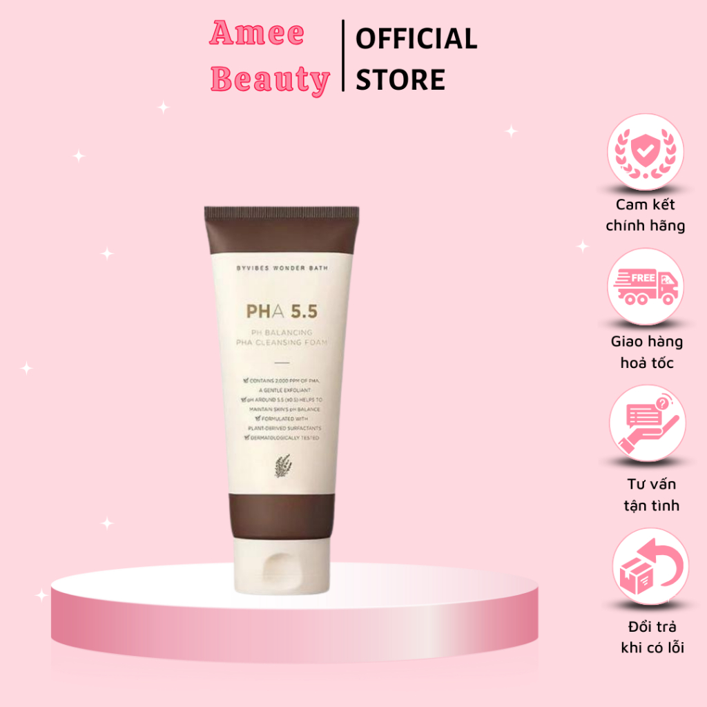 Sữa Rửa Mặt Tẩy Tế Bào Chết Byvibes Wonder Bath PHA 5.5 PH Balancing PHA Cleansing Foam (130ml ...