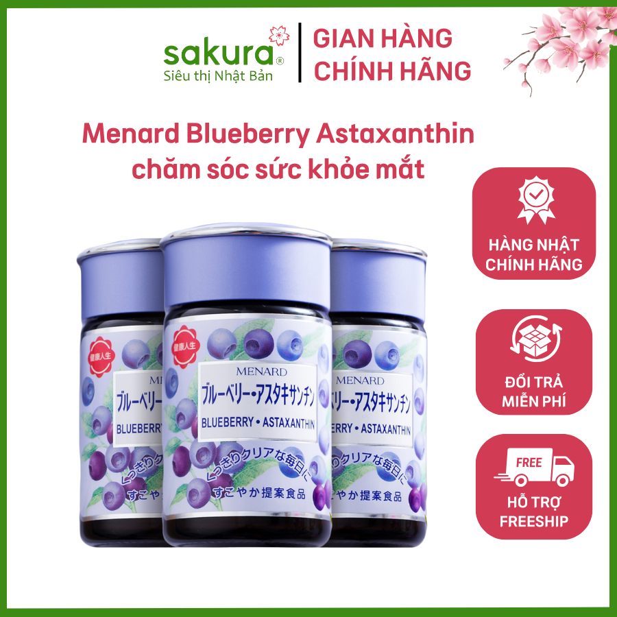 VIÊN UỐNG CHỐNG OXY HÓA, BỔ MẮT BLUEBERRY MENARD ASTAXANTHIN 40 NGÀY ...