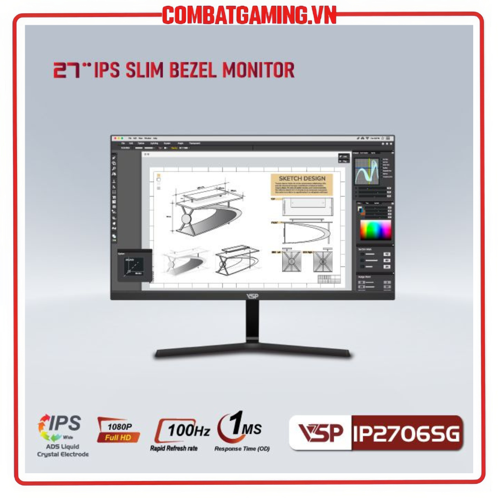 Màn Hình VSP IP2706SG (27"/IPS/FHD/100Hz/1ms) Hàng Chính Hãng | Shopee Việt Nam