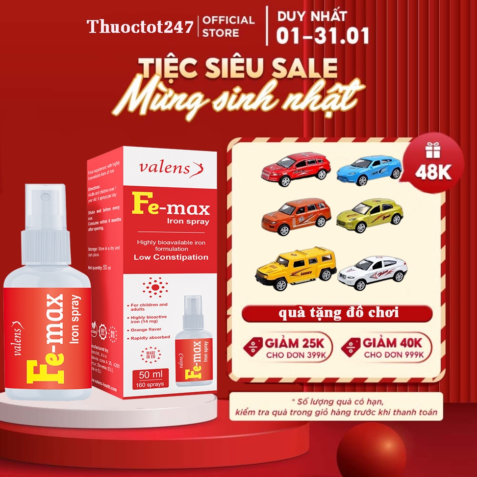 ( Hàng nhập khẩu)Sắt xịt Fe-Max Iron Spray / Femax phòng ngừa thiếu máu ...