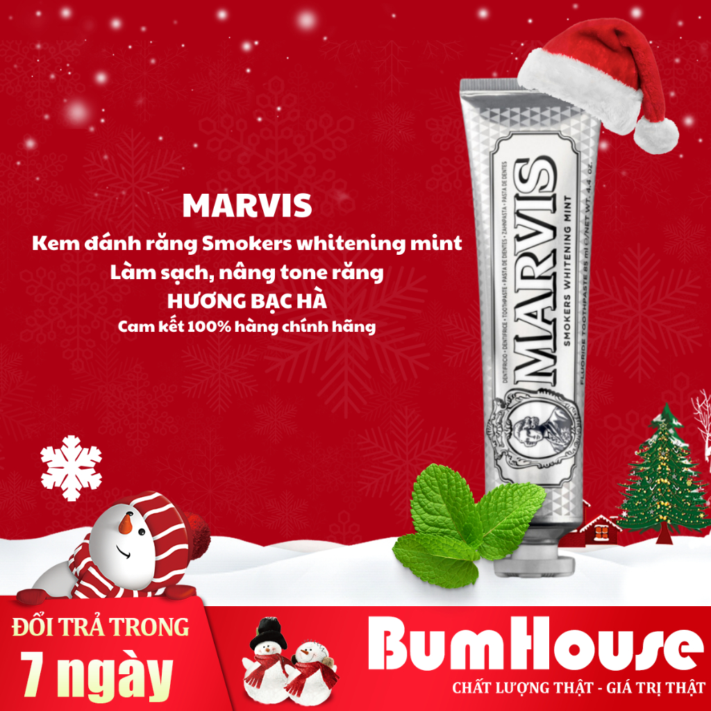Kem Đánh Răng Ý Marvis Smokers Whitening Mint Loại Bỏ Mảng Bám Cừng Đầu ...