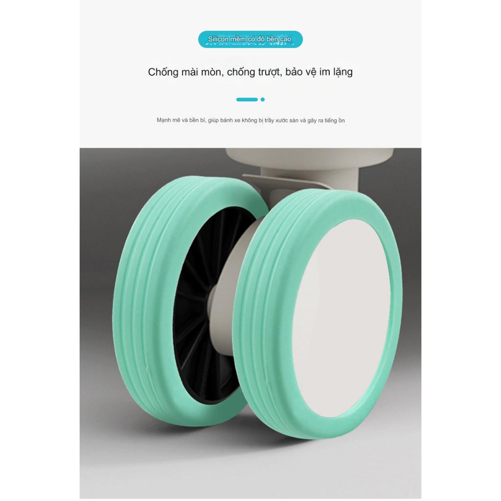 Set 8 Vỏ Bọc Bánh Xe Vali Hành Lý Bằng silicone Co Giãn Giảm Tiếng Ồn ...
