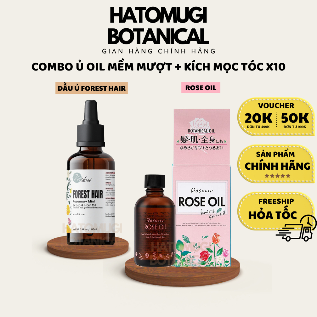 [COMBO OIL] Dầu dưỡng Rose Oil Botanical Nhật Bản +ủ Forest Hair ...