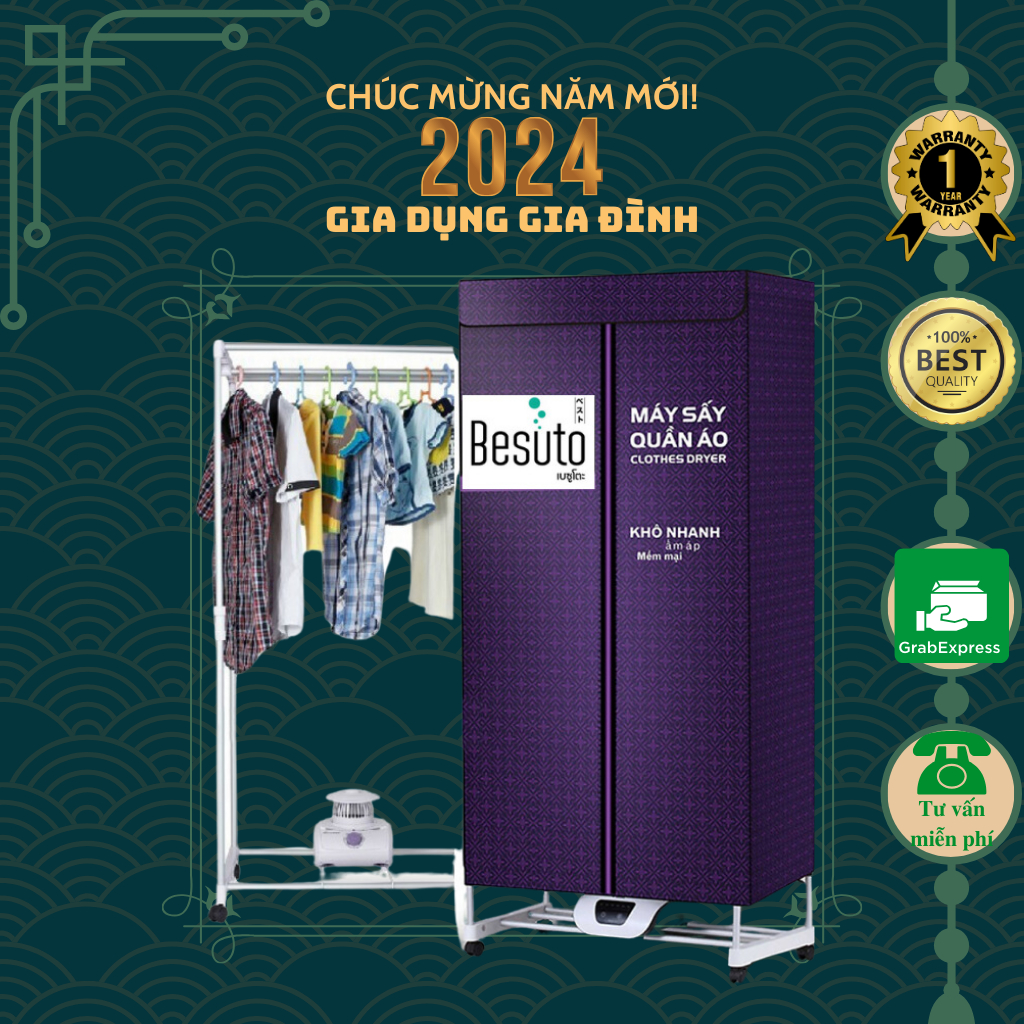 Tủ Sấy Quần Áo Besuto Thái Lan Tia UV BH-12 Tháng, Điều Khiển Từ Xa Khung 2 Tầng | Shopee Việt Nam