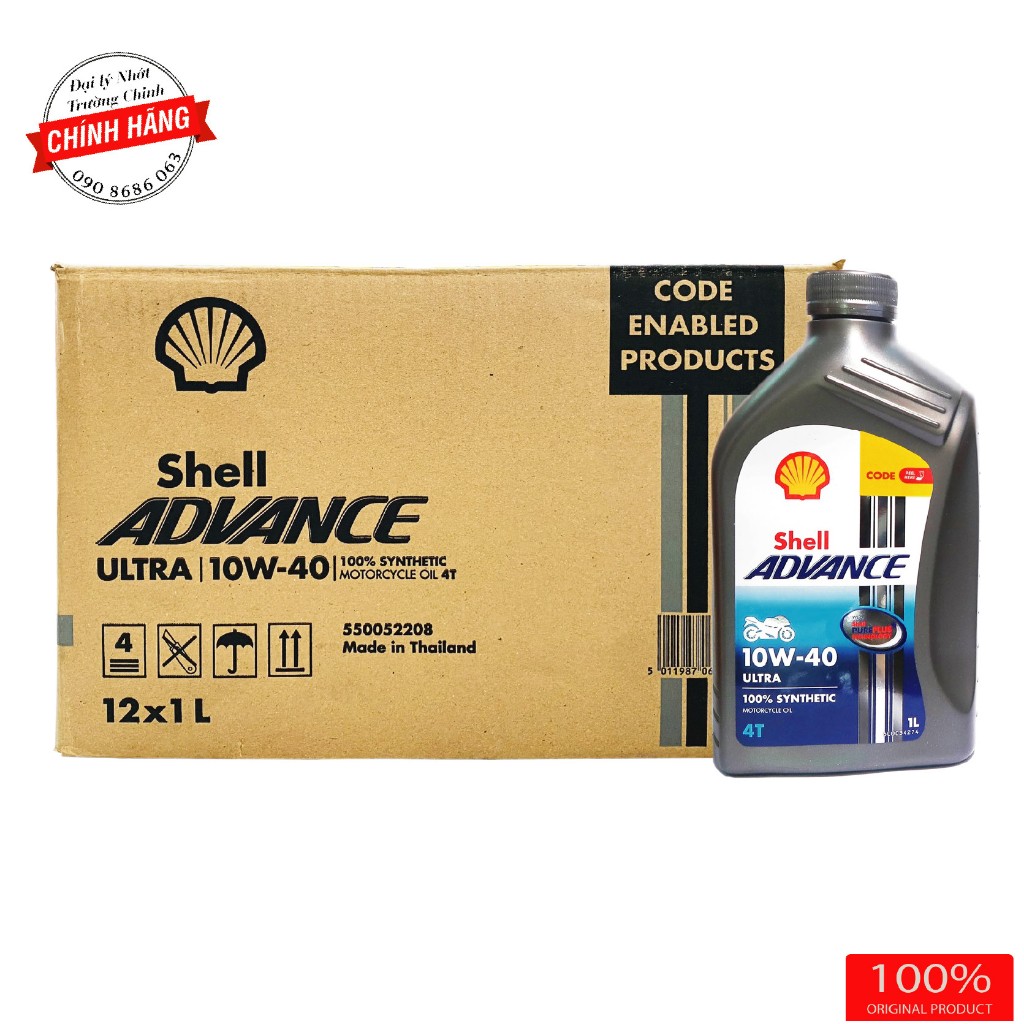 Thùng Nhớt Shell Advance Ultra 15W50 1L dành cho Xe Phân khối lớn nhập ...