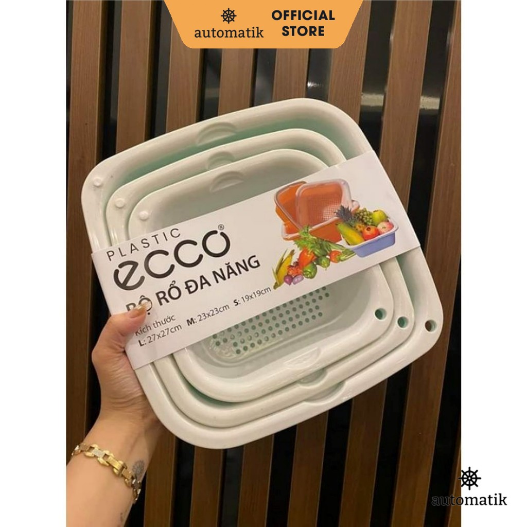 Bộ Thau Rổ Nhựa Vuông 6 Món Automatik Bộ Rổ Nhựa Ecoco Dày Đẹp Thau ...