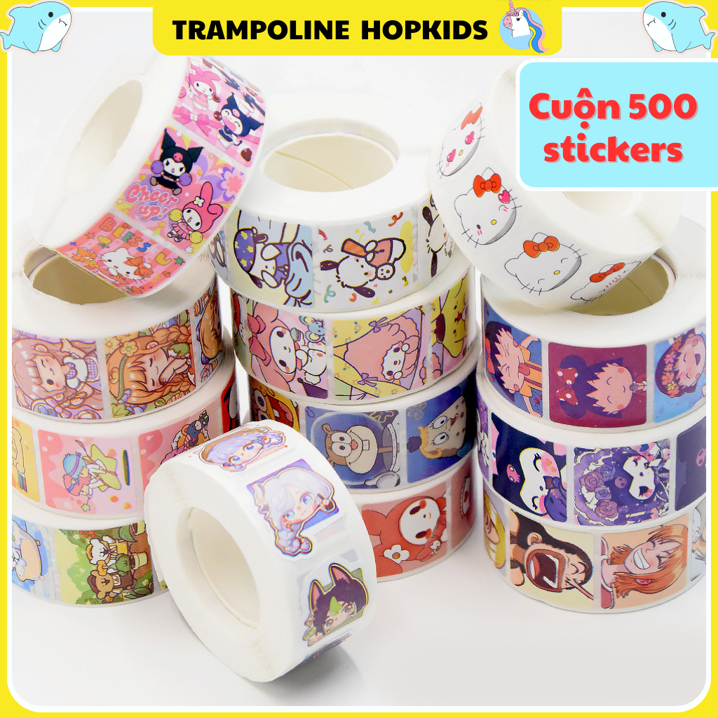 500 Stickers, Cuộn 500 Nhãn Dán Hoạt Hình, Sticker Khen Thưởng Cho Bé ...