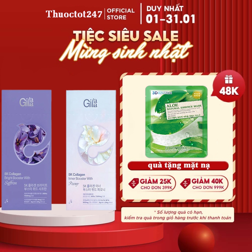 Nước uống Collagen Gilaa Siêu phân tử 300DA Kết hợp Saffron Giúp Trẻ ...