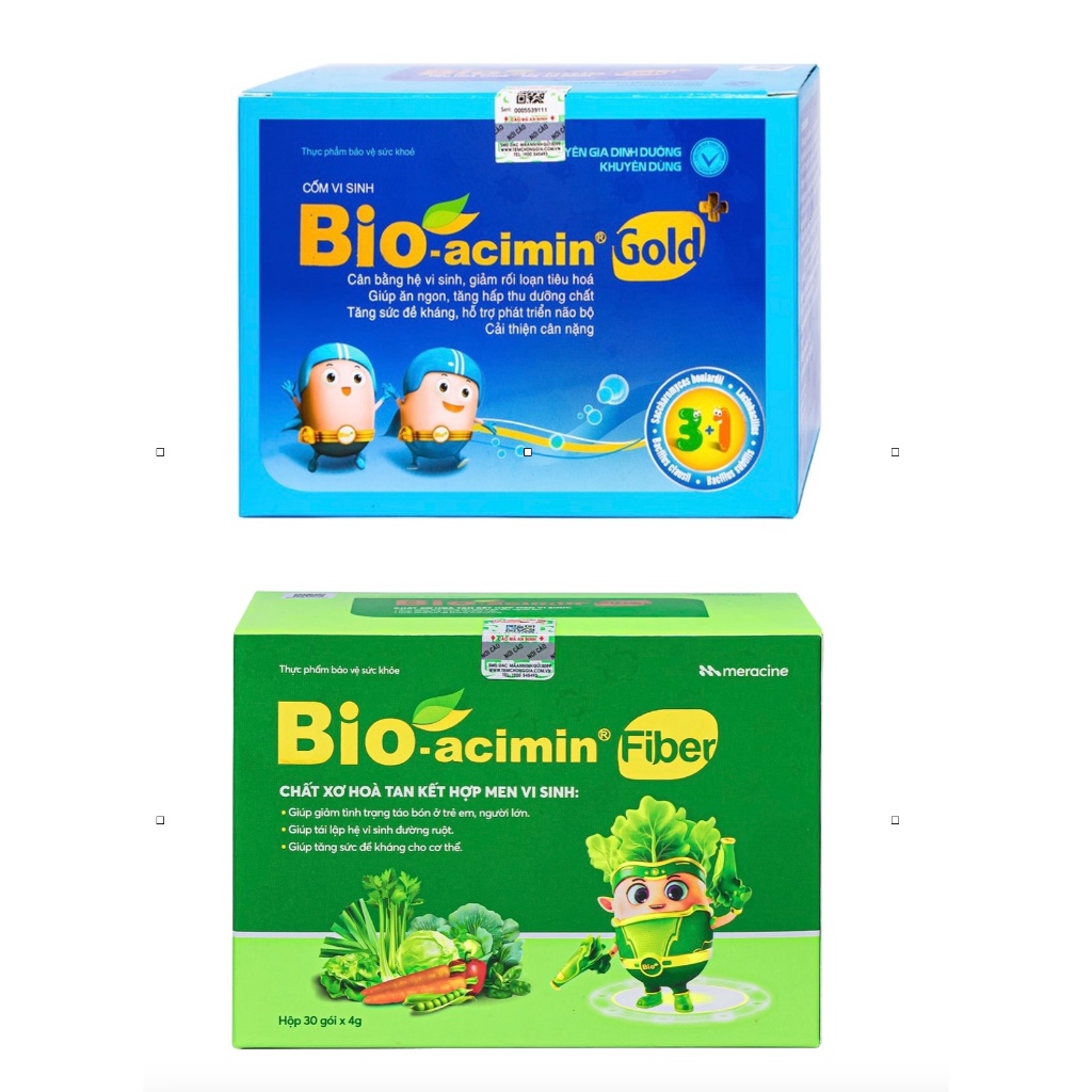 Bio-Acimin Gold+ và Fiber - Cốm vi sinh giúp tiêu hoá khoẻ, trẻ ăn ngon ...