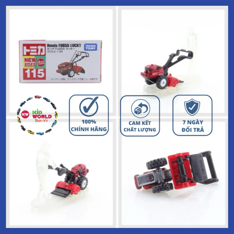 Xe mô hình Tomica Box Máy cày Honda FU655 Lucky. No.115. Tỷ lệ 1:28. | Shopee Việt Nam