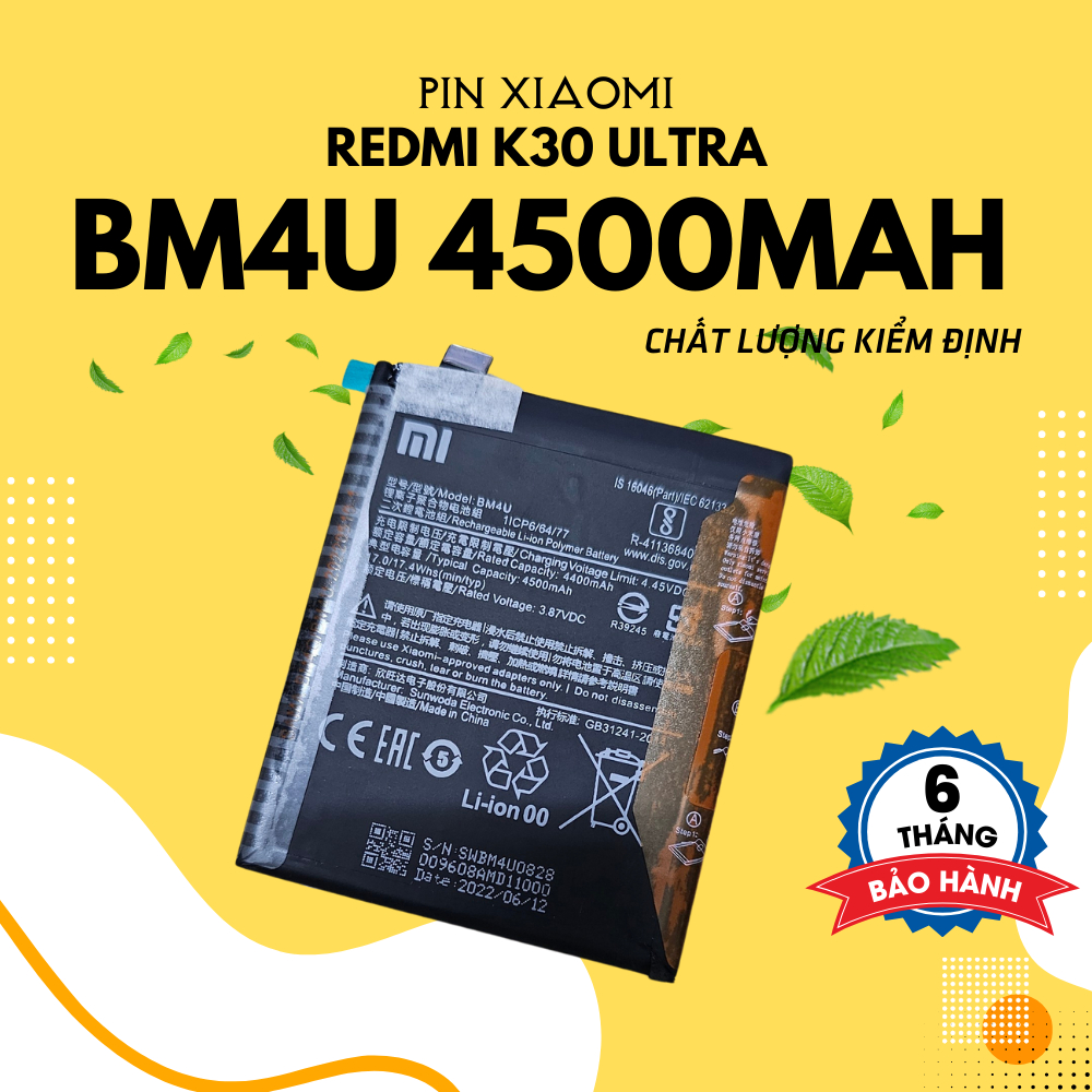 Pin xiaomi BM4U dành cho máy Redmi K30 ultra, dung lượng 4500mAh, bảo ...