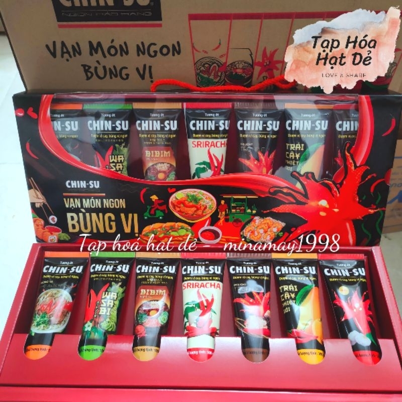 (Mới) Hộp quà bộ sưu tập 7 tuýp tương ớt CHINSU (700g) | Shopee Việt Nam