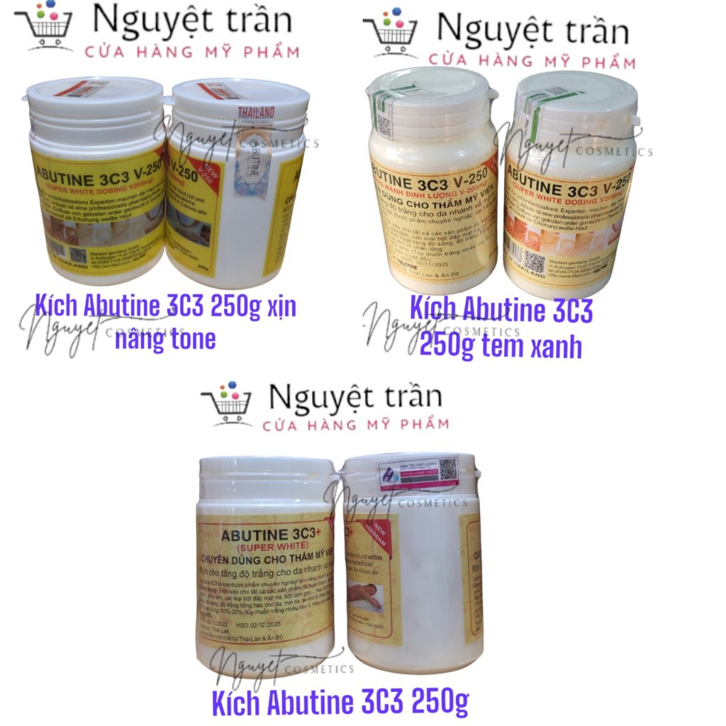 Kem kích trắng Abutine 3C3 cực mạnh 250g hũ vàng chính hãng nâng tone ...