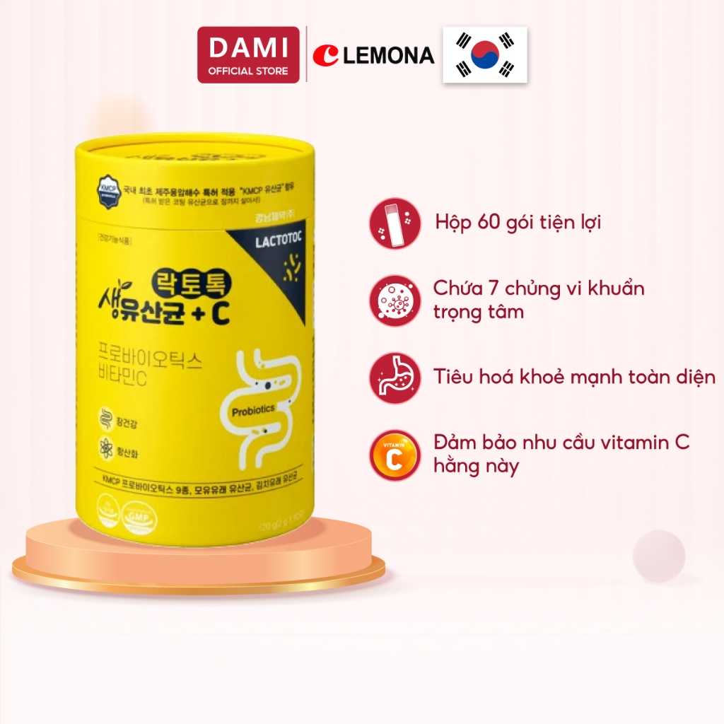 Hộp 60 Gói Lợi Khuẩn Acid Lactic Kết Hợp Vitamin C Lemona (2g x 60 gói) | Shopee Việt Nam