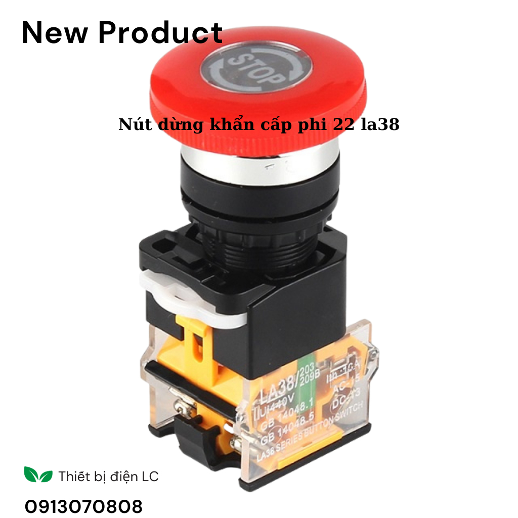 Nút nhấn dừng khẩn cấp LA38-11ZS phi 22mm , Công tắc khẩn cấp tự khóa 1NO 1NC | Shopee Việt Nam