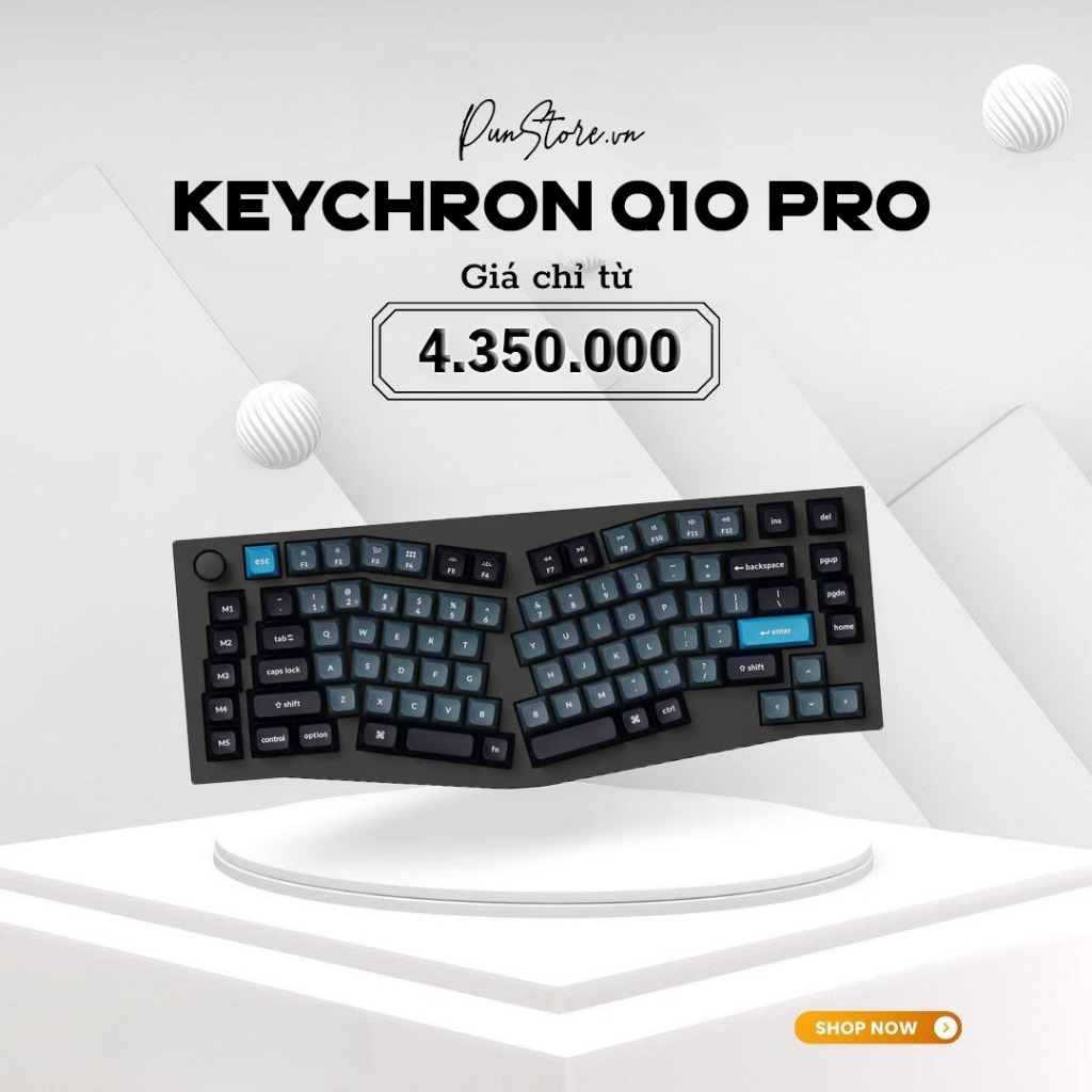 Bàn phím cơ custom keychron Q10 PRO Knob (ALICE LAYOUT) (Bluetooth ...