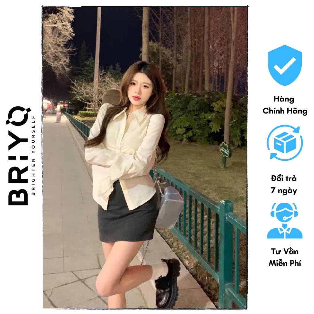 [TẶNG KẸP TÓC] Áo Sơ Mi Màu Trơn Thời Trang Hàn Quốc Cổ Điển Dành Cho Nữ Briyo SM02 | Shopee ...