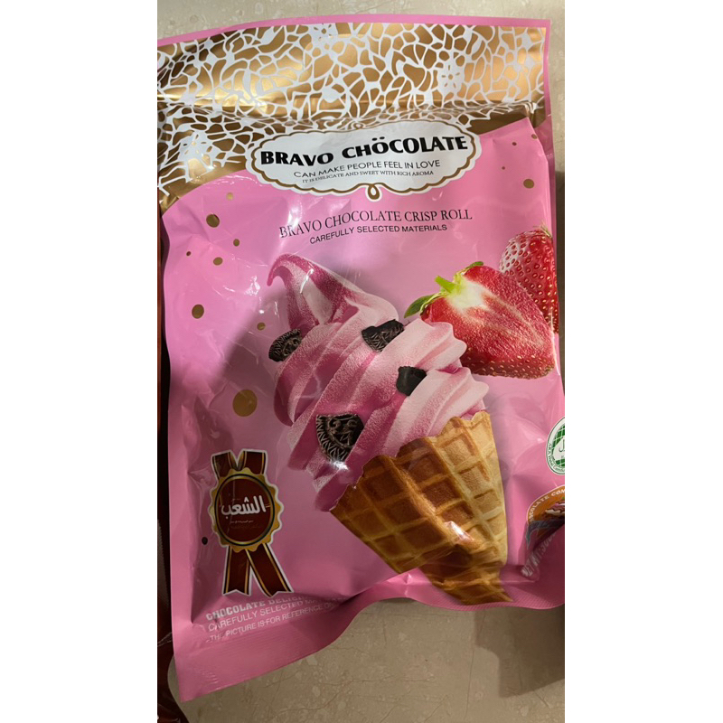 Bánh ốc quế socola kem, Dâu Tây, Vị Sữa BRAVO CHÔ CO LATE (gói 300g ...