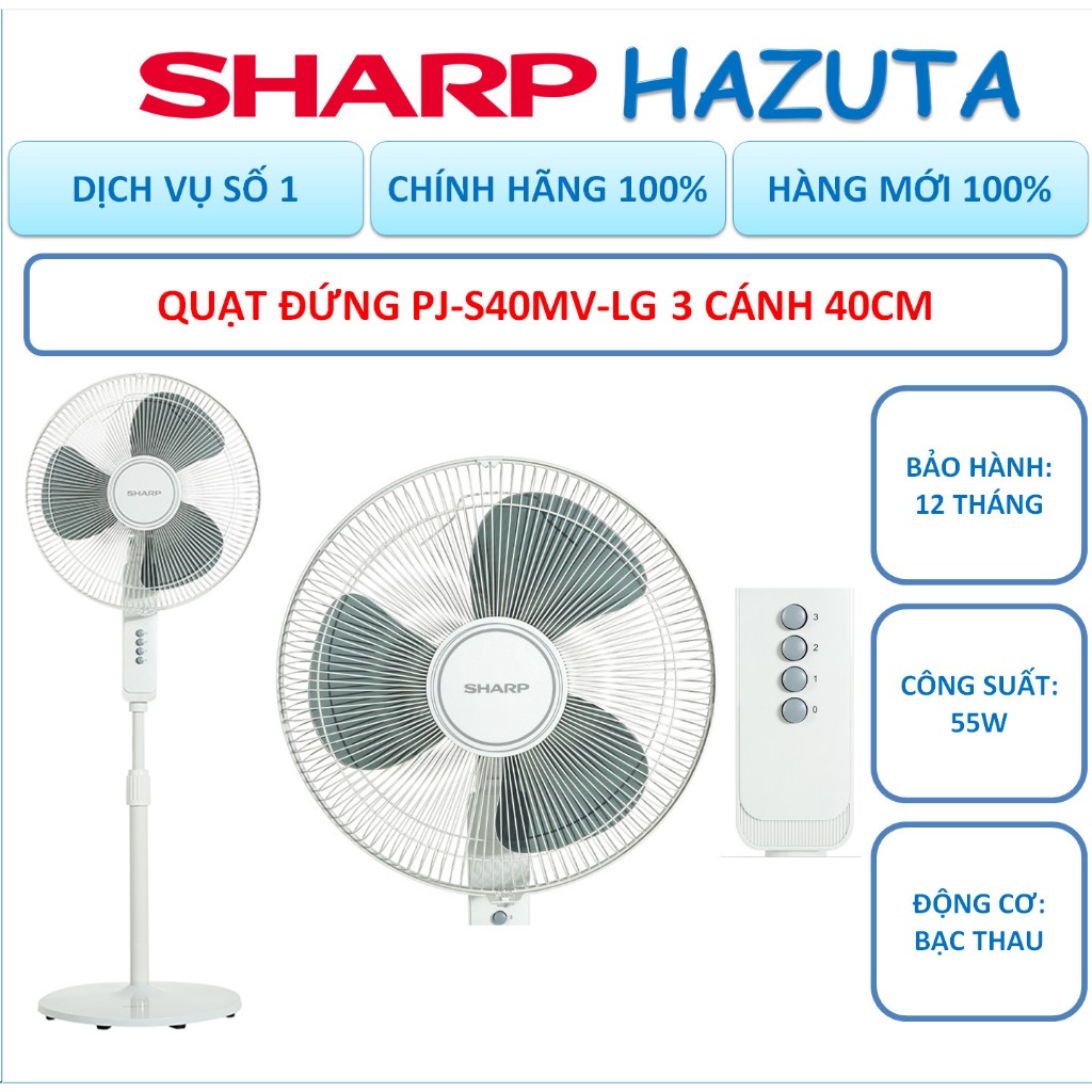 Quạt Điện Sharp: Quạt Cây PJ-S40MV-LG, Quạt Bàn PJ-T40MV-LG, Quạt Treo ...