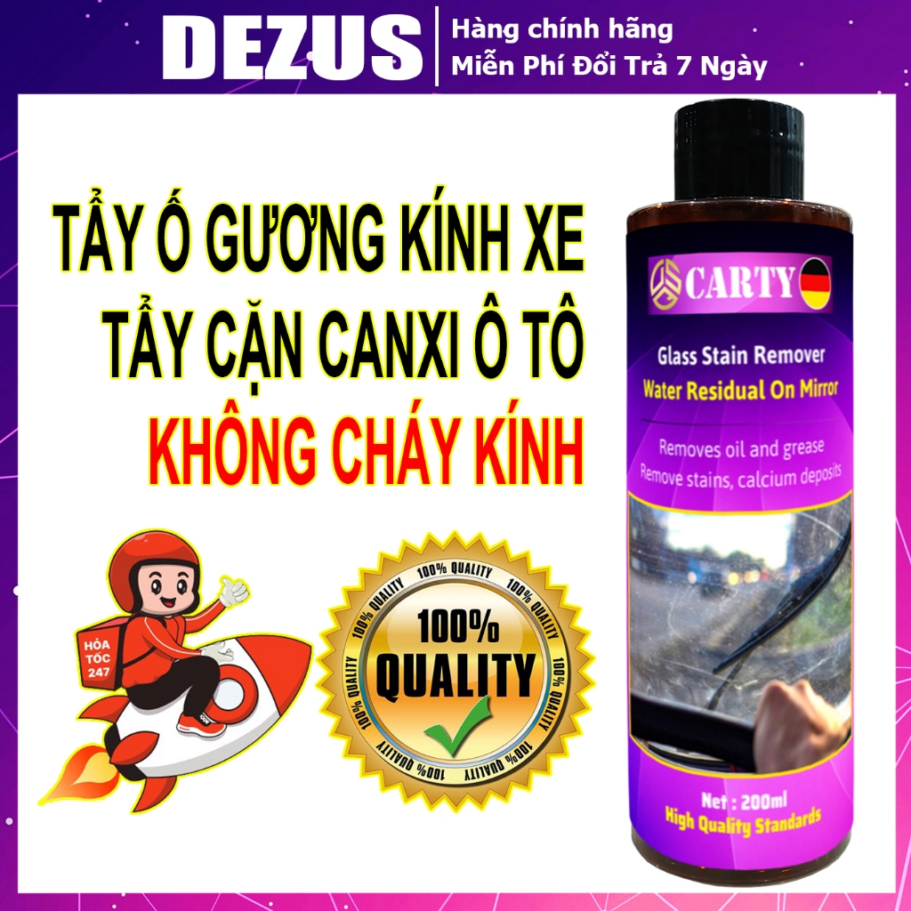Chai tẩy ố kính ô tô - Tẩy Cặn Canxi Kính ô tô - Làm sạch tăng tầm nhìn ...