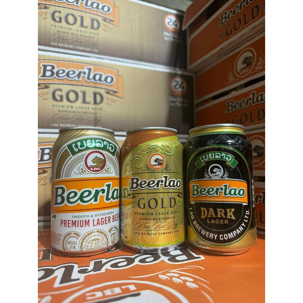 Combo 2 thùng Beer Lào x 24 lon lào vàng,đen,gold 330ml(chuẩn bia lào ...