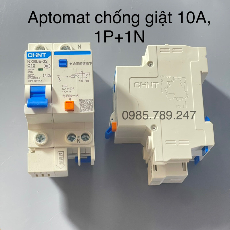 [Chính hãng 100%] Aptomat chống giật 220V, chống dò CHINT 1P+1N, 10A, 16A, 20A, 25A, 32A, 40A ...