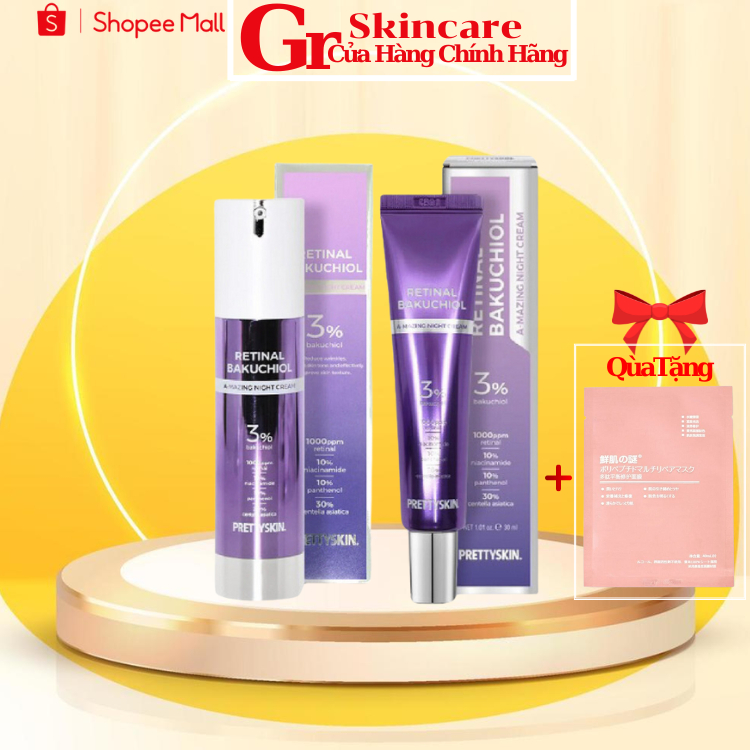 Retinol Pretty Skin, Kem dưỡng ban đêm Retinal Bakuchiol A-Mazing phục ...