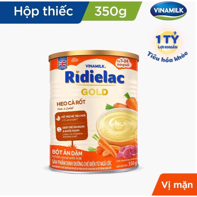 Bột Ăn Dặm Ridielac Gold Vinamilk Đủ Vị Lon 350g | Shopee Việt Nam